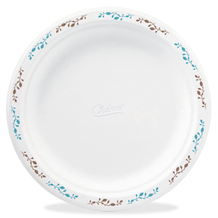 Chinet Chinet Molded Fiber Dinnerware, Plate, 8 3/4"dia, White, Vines Theme, 500/carton