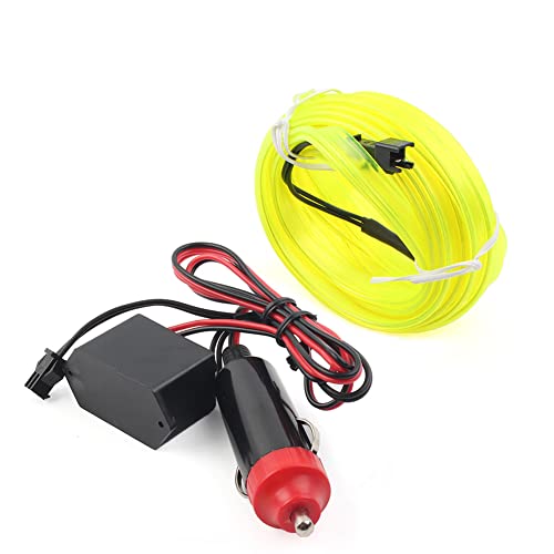 GZYF Interior Car LED Strip Lights, Multicolor Ambient Lighting Kits, 2M Neon Wire with 6mm Sewing Edge for Automotive Trucks SUVs ATVs RVs Trailers, Fluorescent Green