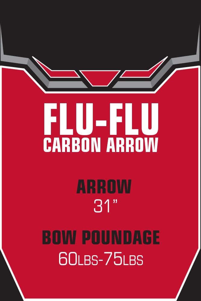 Carbon Express 50501 Flu Flu Fletched Carbon Arrows with Six 4" Full Feathers, Size 6075 (31-Inch Length), Single Pack