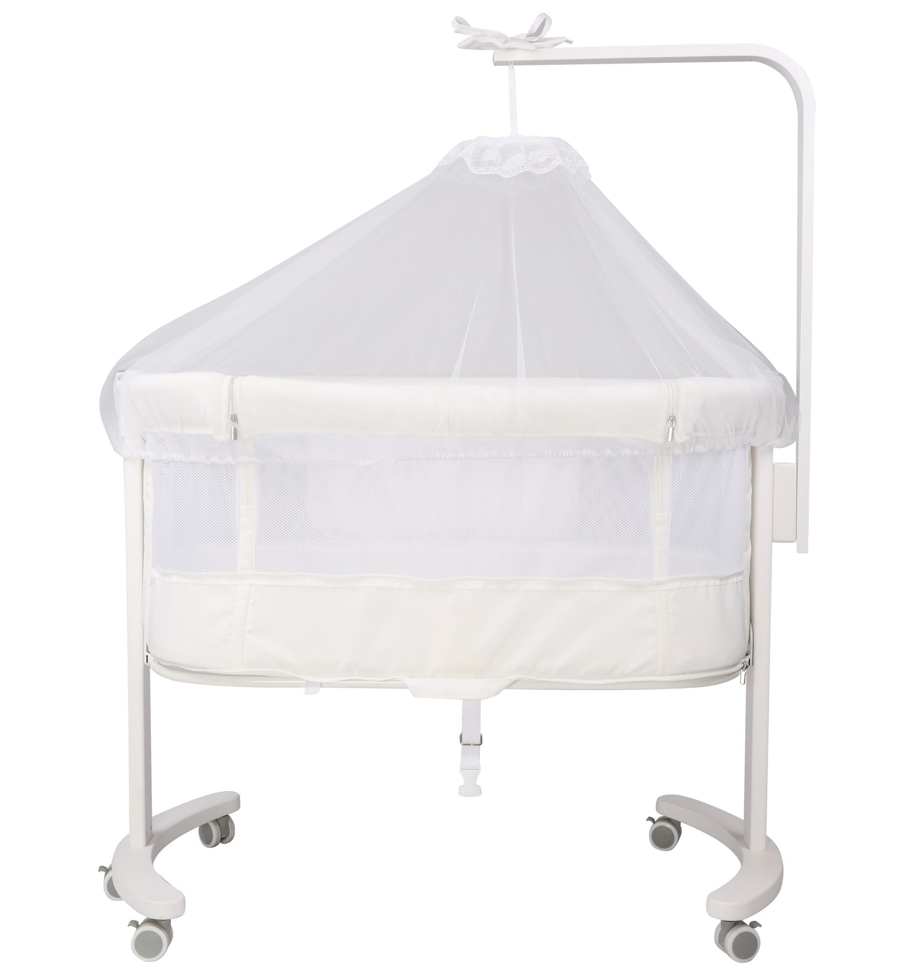 COLOR TREE Baby Bassinet Bedside Sleeper Bedside Crib with 6 Wheels, Mosquito Net, Comfy Mattress for Newborn Baby/Infant, Portable