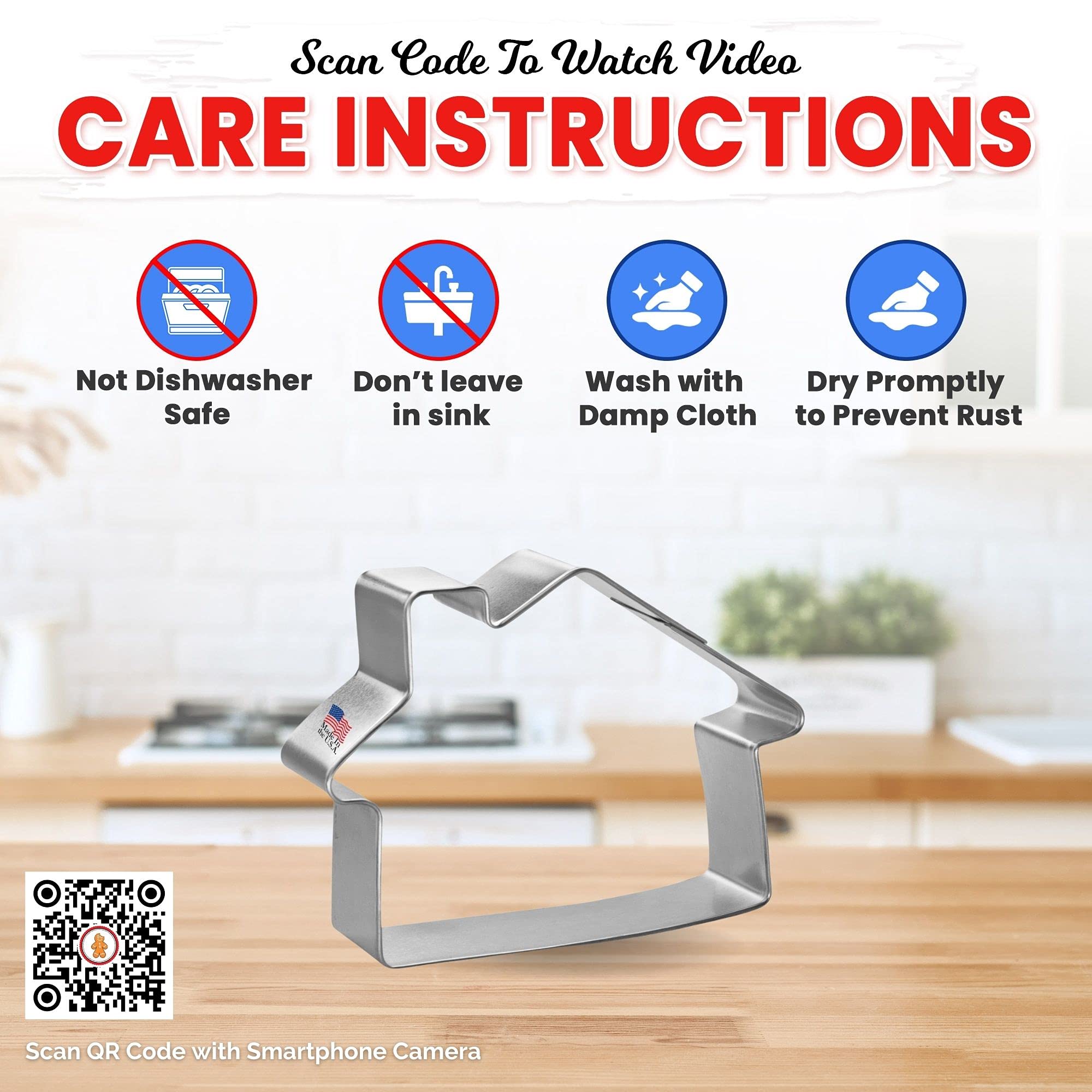 Foose Cabin House Cookie Cutter 4 Inch –Tin Plated Steel Cookie Cutters – Cabin House Cookie Mold