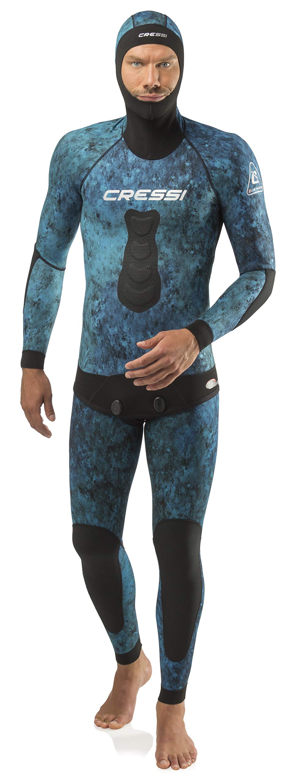 Cressi Blue Hunter Top Wetsuit 2.5mm, Camo Blue, S