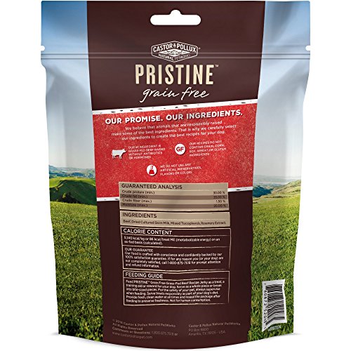 Castor & Pollux Pristine Grain Free Grass-Fed Beef Recipe Jerky Dog Treats, 4.5-oz bag