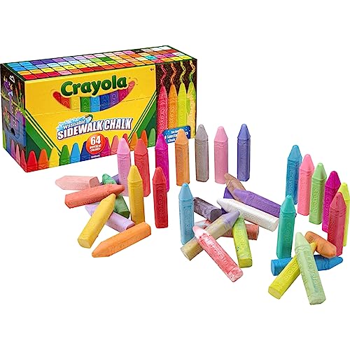 Crayola® Washable Sidewalk Chalk, Assorted Colors, Pack Of 64 Pieces