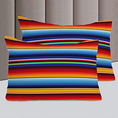 Twin Comforter Covers Sets Colorful Mexican 4 Piece Duvet Cover Set Lightweight Microfiber Soft Bedding Set for Adult Teen, Red Orange Blue Tribe Ethnic