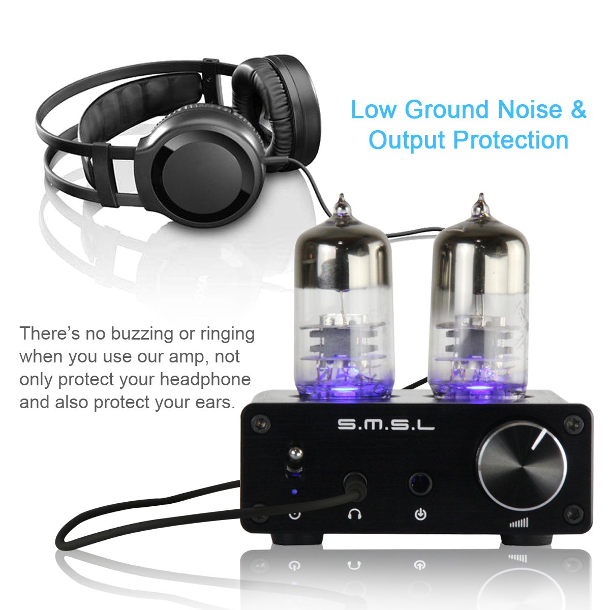 SMSL T2 Vacuum Tube Headphone Amplifier, Mini Audio HiFi Stereo Integrated Amp