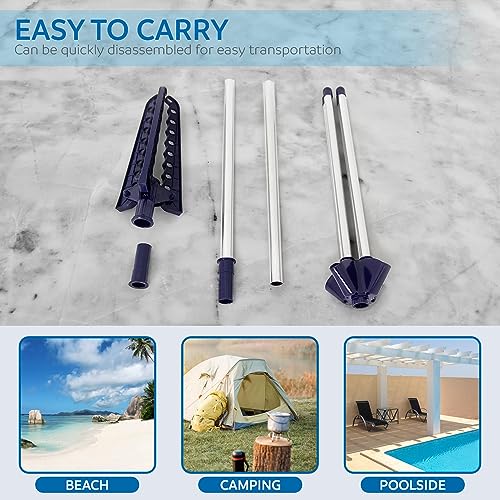 Laundry Drying Rack Foldable 59 Inch Clothes Drying Rack, 3 Rotatable Arms & 4 Sturdy Legs, Folding Clothes Racks for Hanging Clothes in Small Areas (Dark Blue)