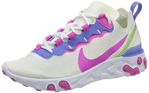 NIKE Women's Race Running Shoe, White Fire Pink Sapphire Barely Volt, 7.5