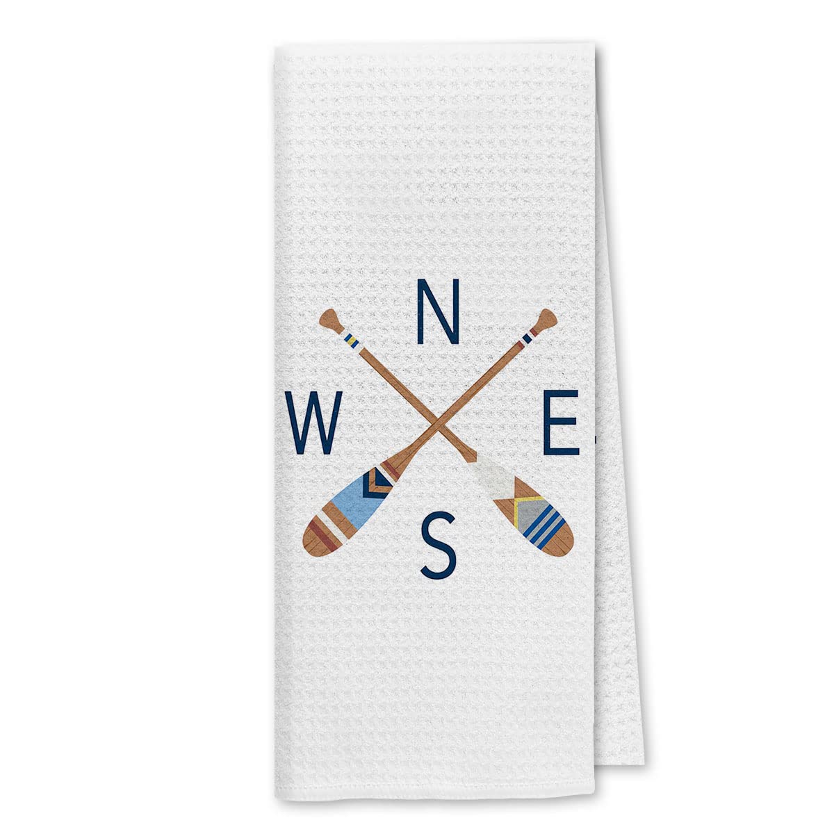 DIBOR Lake Paddle Oar Compass Kitchen Towels Dish Towels Dishcloth,Lake Life Nautical Sailing Decorative Absorbent Drying Cloth Hand Towels Tea Towels for Bathroom Kitchen,Lake Lovers Gifts