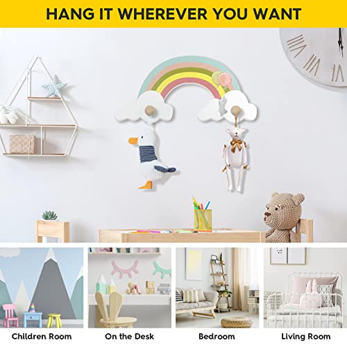 Jfbav Wooden Coat Hook Rainbow Wall Hanging Wall Hook Cute Children's Room Creative Children's Room Wall Clothes Hat Hangerā¦