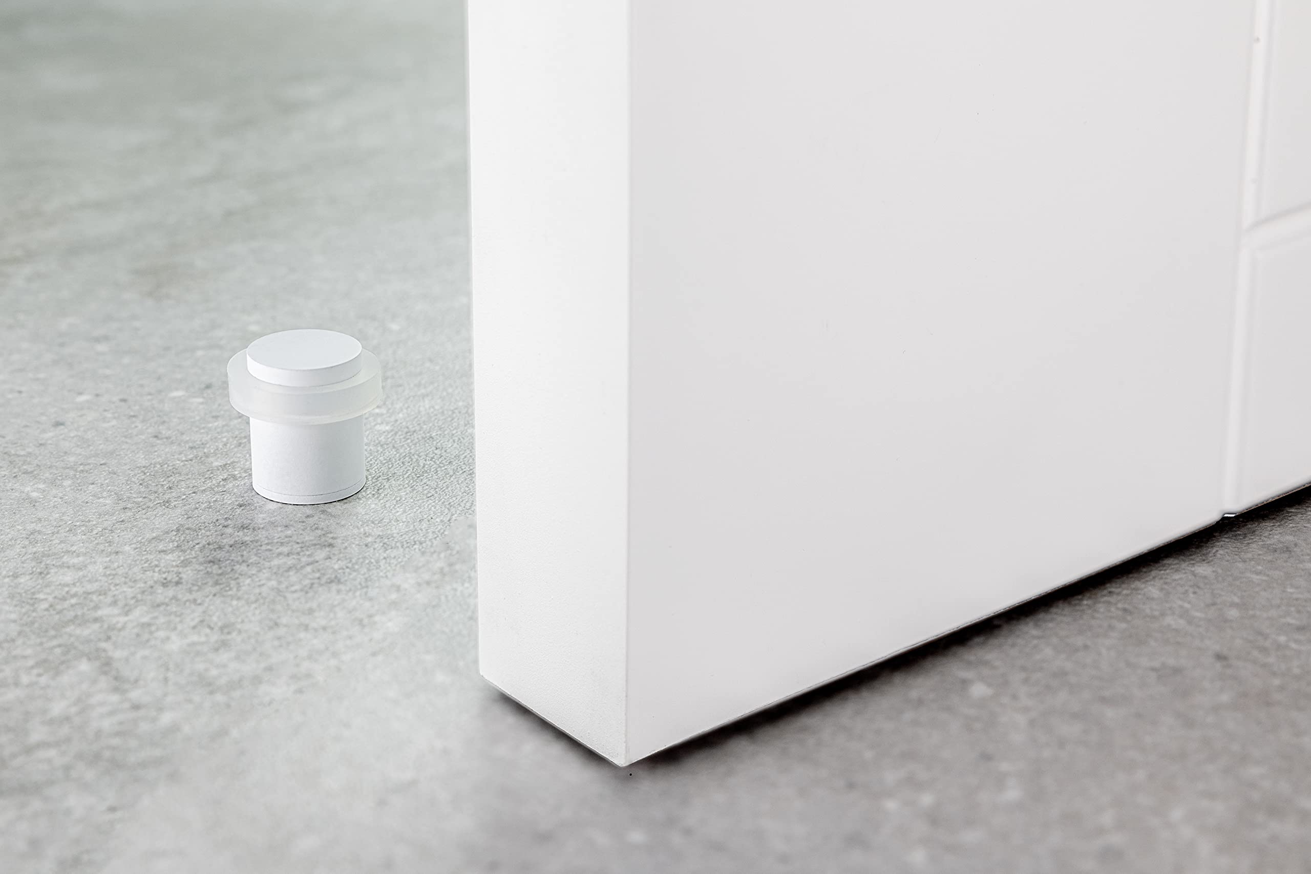 Door Stop I-181 Series (White Lacquered Stainless Steel - White Rubber, 0,79x0,99)