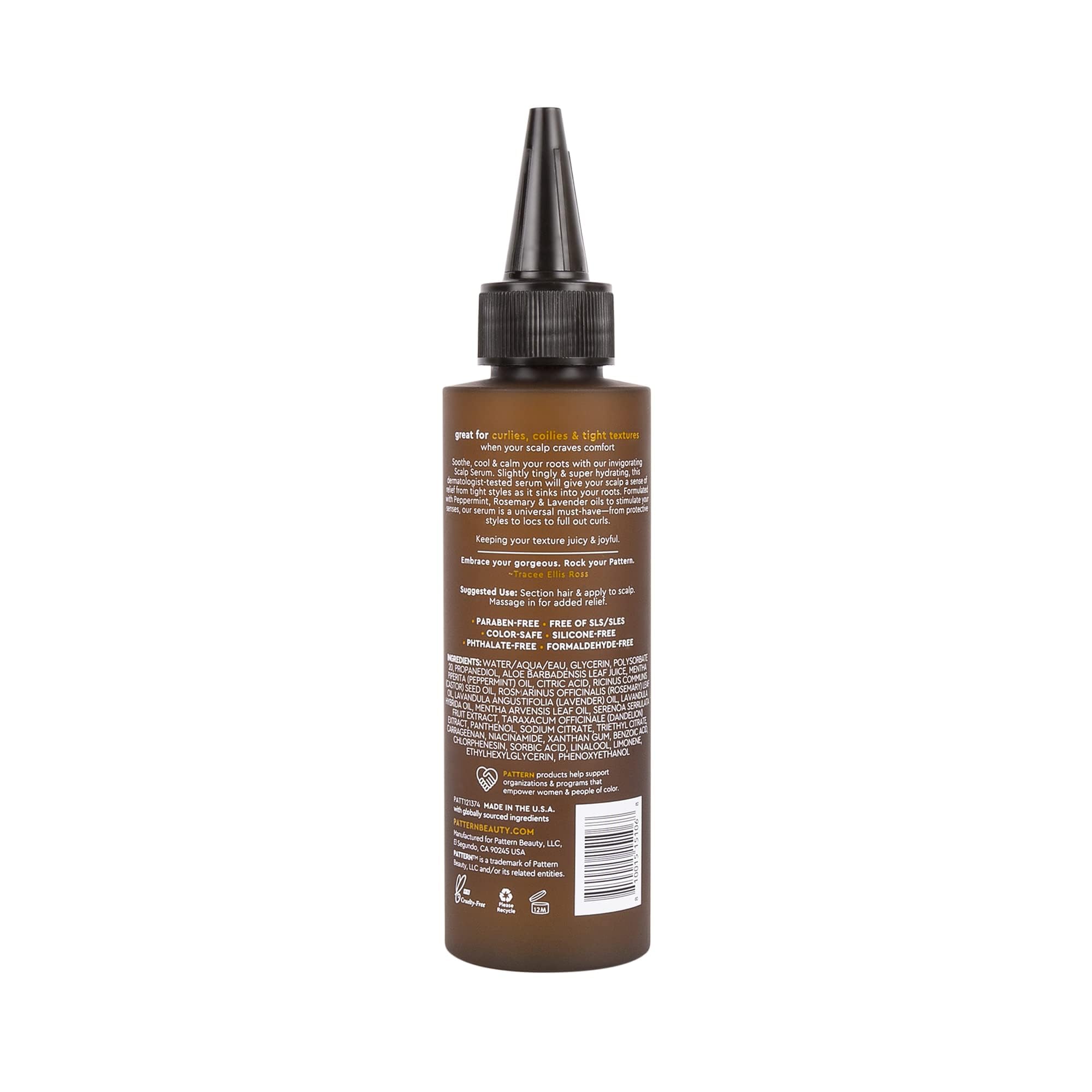 PATTERN Beauty by Tracee Ellis Ross Scalp Serum with Rosemary and Peppermint Oil to Moisturize Dry, Itchy Scalps, 4 Fl Oz