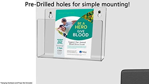 Marketing Holders 12" W Wall Chart or Tablet Holder Magazine Hospitals Clinics Open Pocket Open Sides Hanging Folder Horizontal Organizer Patient Charts Medical
