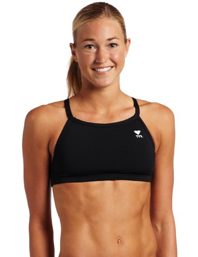 TYR Women's Durafast Diamondfit Workout Bikini for Swim Racing and Training, Black, Medium