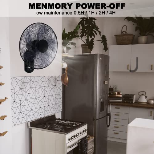 InfiniPower 18″ Blade Wall Mount Fan with Remote Control, 5 Blades Adjustable 3 Speed Wall Mount Fan for Indoor, Home, Office and College Dorm Use