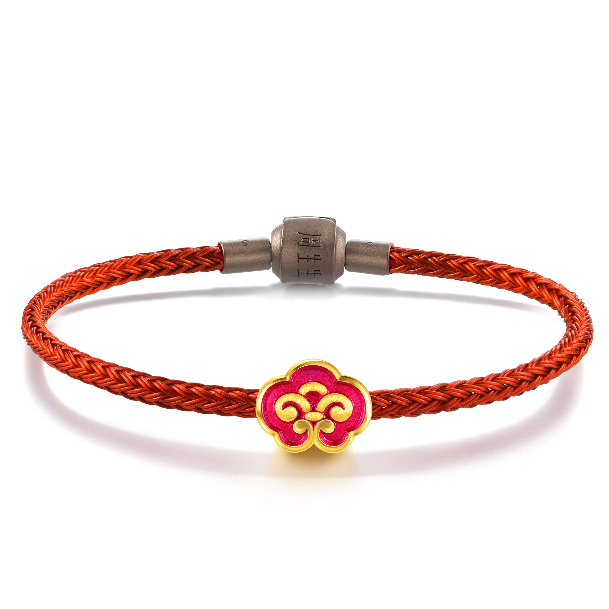 CHOW SANG SANG 999 24K Solid Gold Ruyi Auspicious Charm Bracelet for Women 91502C