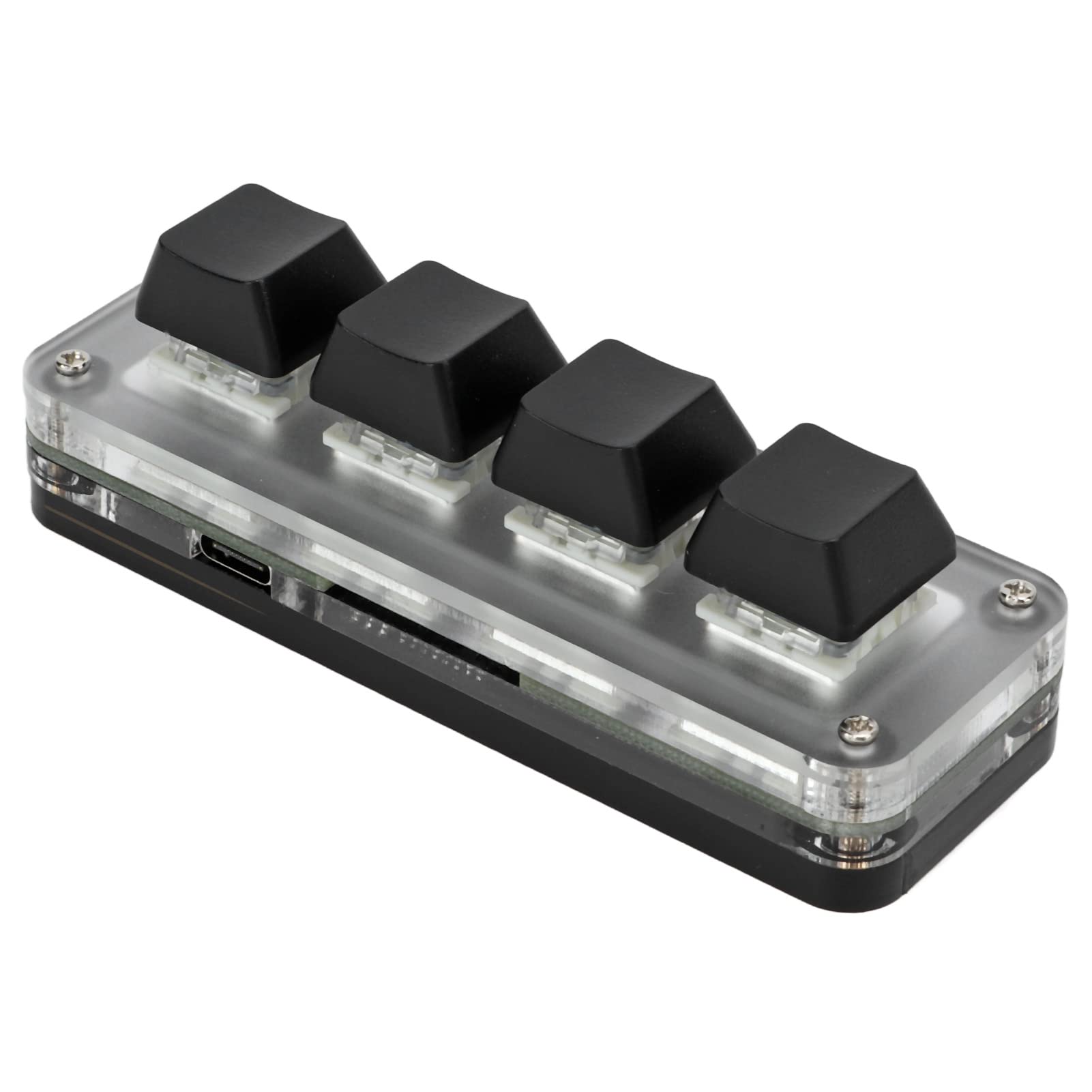 Gaming Keyboard Mechanical Keypad, Mini 4 Key, Type C to USB Interface, with RGB Light, Black