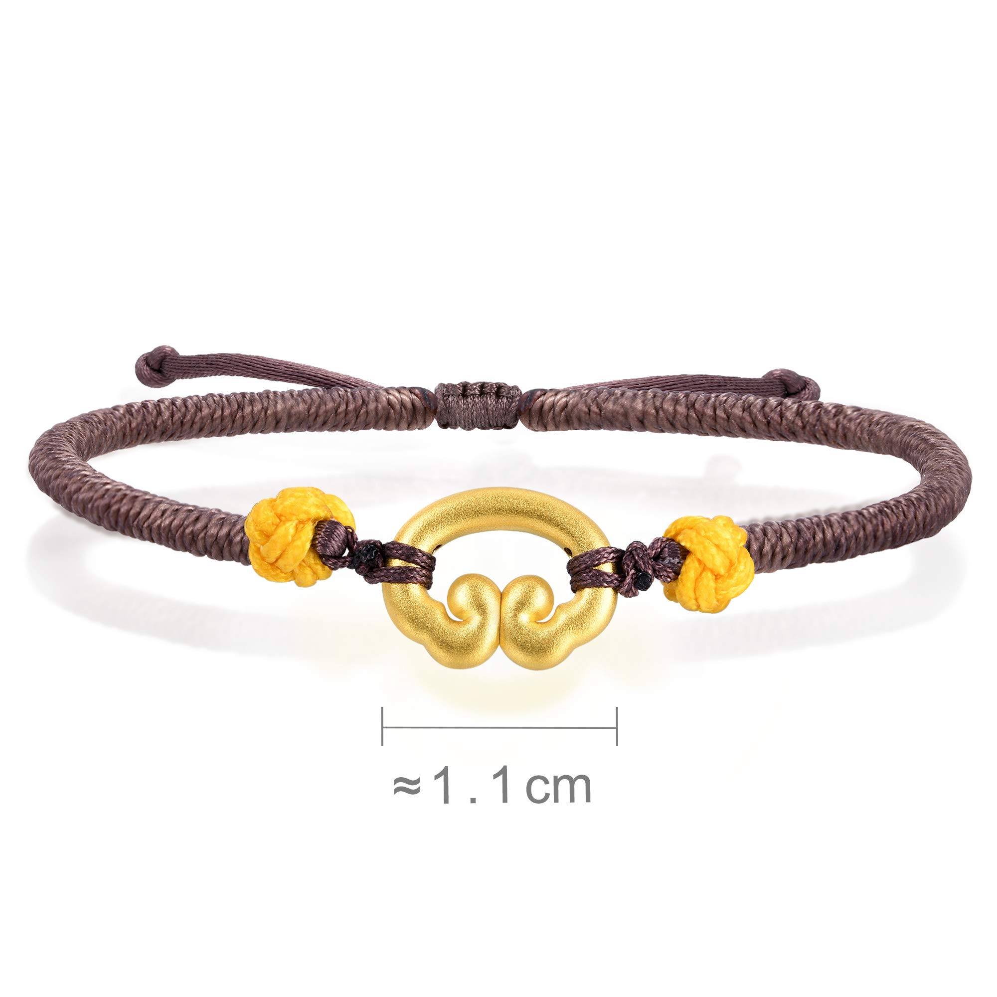 CHOW SANG SANG 999 24K Solid Gold Daily Bliss Ruyi Bracelet for Women 92052B | 8.6", (22 CM)