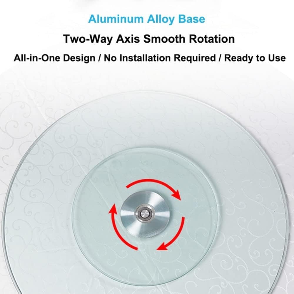 Lazy Susan Turntable Round Tabletop Rotating Serving Tray,27/32/36inch Dining Table Serving Plate With Aluminum Alloy Bearing,Transparent (Size : 90cm/36in)