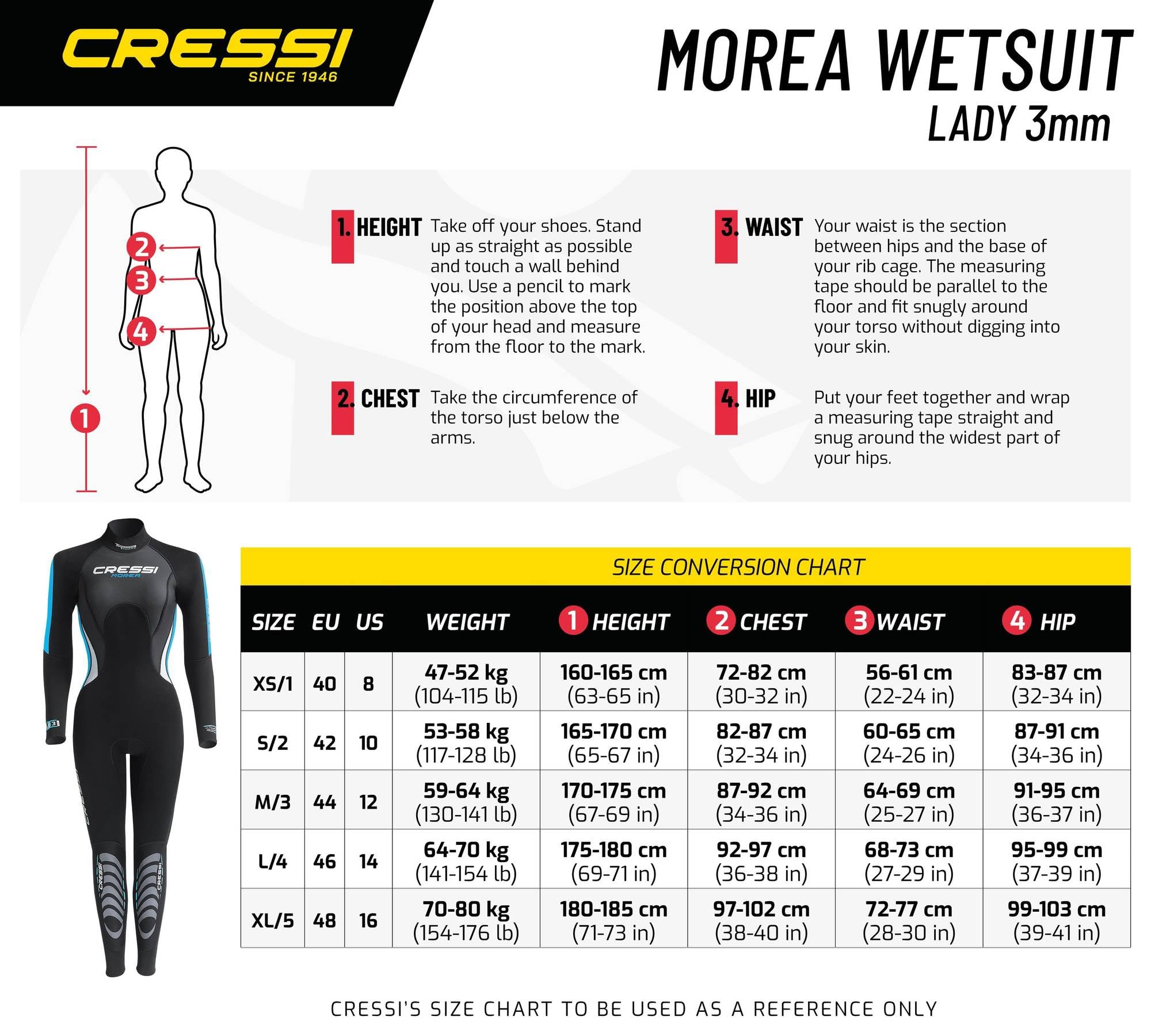 Cressi Morea 3mm Lady, 3/M