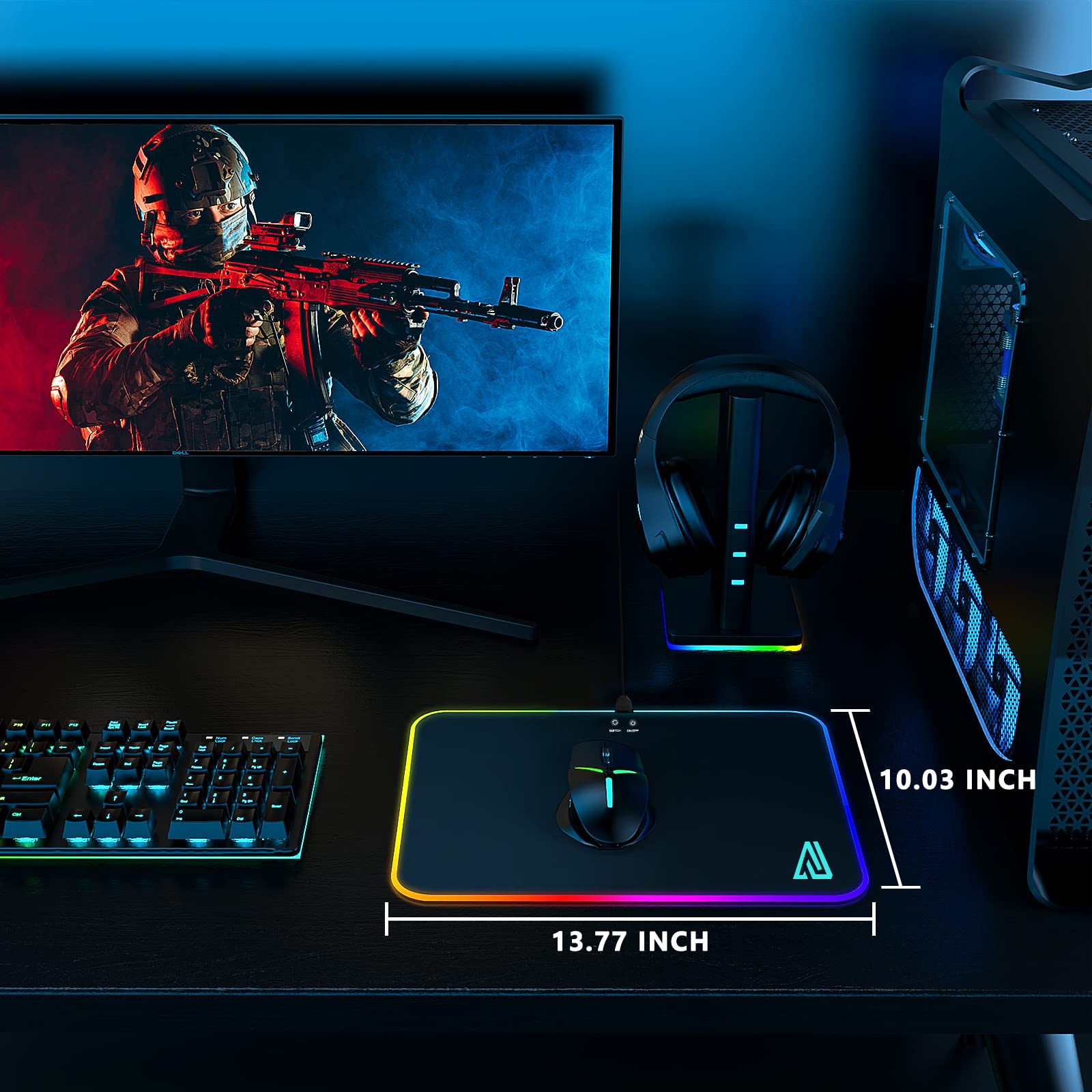 Gaming Mouse Pad Micro Texture Surface Anti-Slip Rubber Base Waterproof Mouse Pad Laptop Gaming 13.77X 10.03 X 0.19Inch