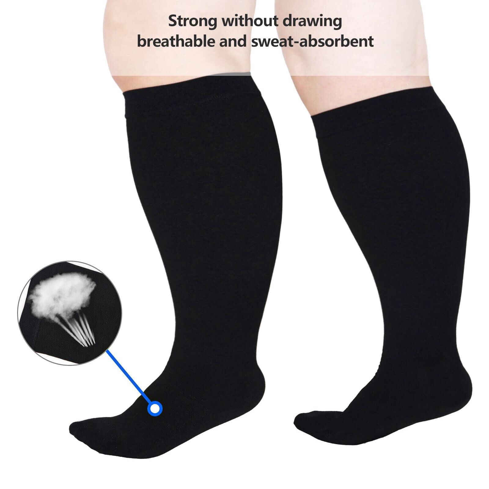 Compression Socks For Women Men,Plus Size Compression Socks Men Women,Wide Calf Compression Stockings Support Socks,Extra Large 20-30 mmhg Thigh High Knee Socks Up to 7XL.Compression Socks