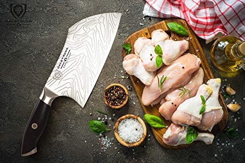 Dalstrong Cleaver Knife - 7 inch - Omega Series - BD1N-V Hyper Steel Kitchen Knife - G10 Woven Fiberglass Handle - Razor Sharp Knife - Leather Sheath Included