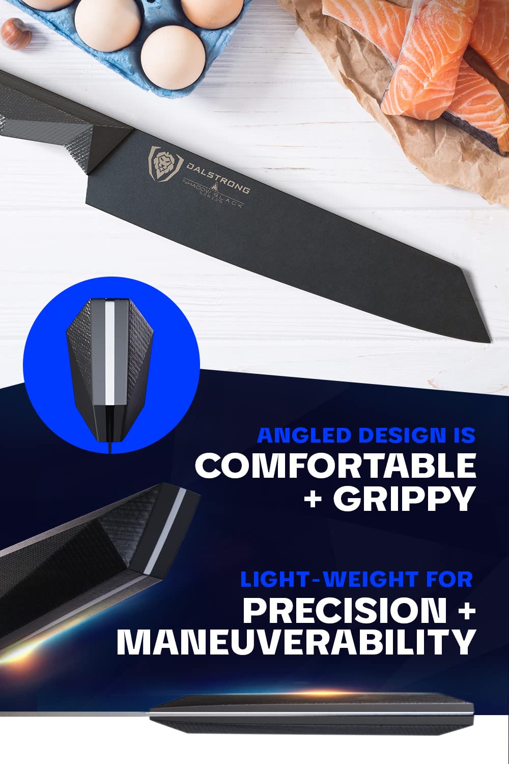 Dalstrong Kiritsuke Knife - 8.5 inch - Shadow Black Series - Black Titanium Nitride Coated - High Carbon - 7CR17MOV-X Vacuum Treated Steel Kitchen Knife - Sheath - Chef Knife - NSF Certified