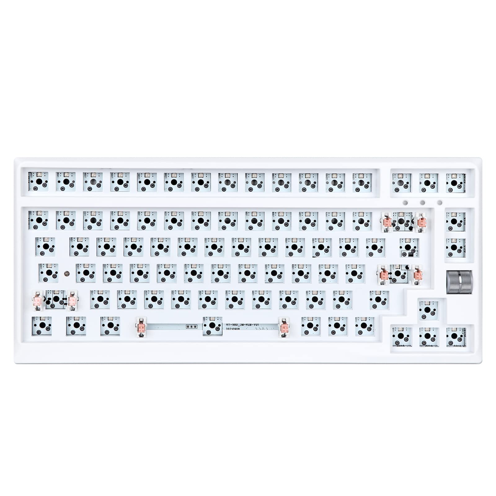 EPOMAKER Eclair 75% Mechanical Gaming Keyboard Kit, Hot Swappable Programmable RGB Bluetooth 5.0/2.4GHz/Wired NKRO with Sound Absorption Foam, Multimedia Wheel Control, for Mac/Win (White)