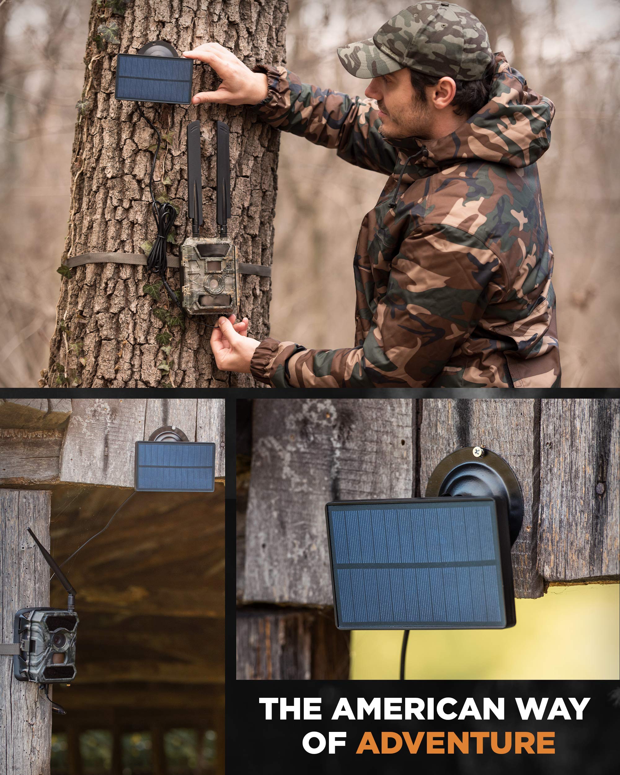 CREATIVE XP 12V Waterproof Solar Panel Kit - 2400mAh for Trail Cameras