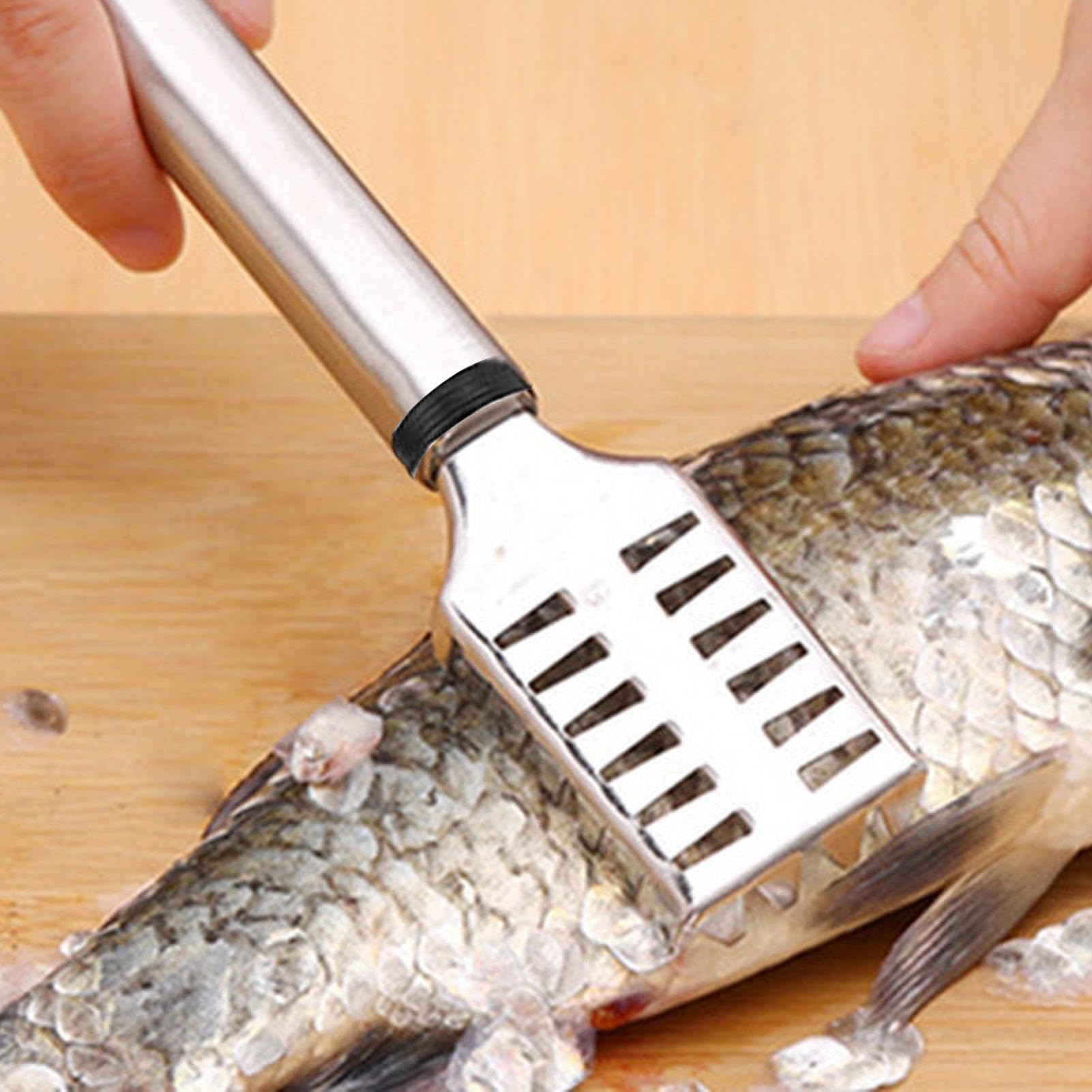 Fish Scale Remover Tool - Fish Scaler Tool | Fish Scaler Brush, Handheld Stainless Steel Scarper Remover, Scarper Remover and Descaler with Ergonomic Handle, Kitchen Tool for Fish Scaling Cleaning