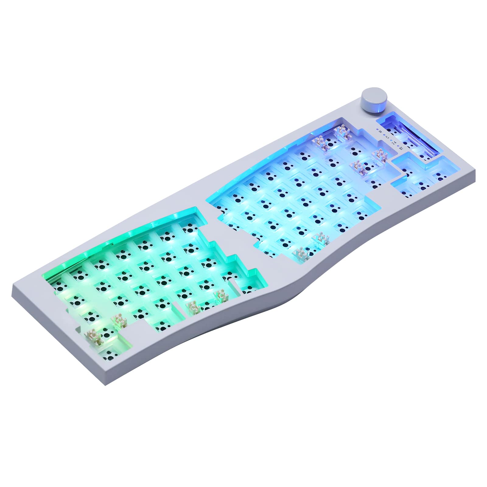 EPOMAKER Feker Alice Layout Gasket 68-key Hot Swappable Bluetooth/2.4Ghz/ Type-C Wired/Wireless Gaming Keyboard kit, with 8000mAh Battery, NKRO, RGB Backlight for Win/Mac(White Case)