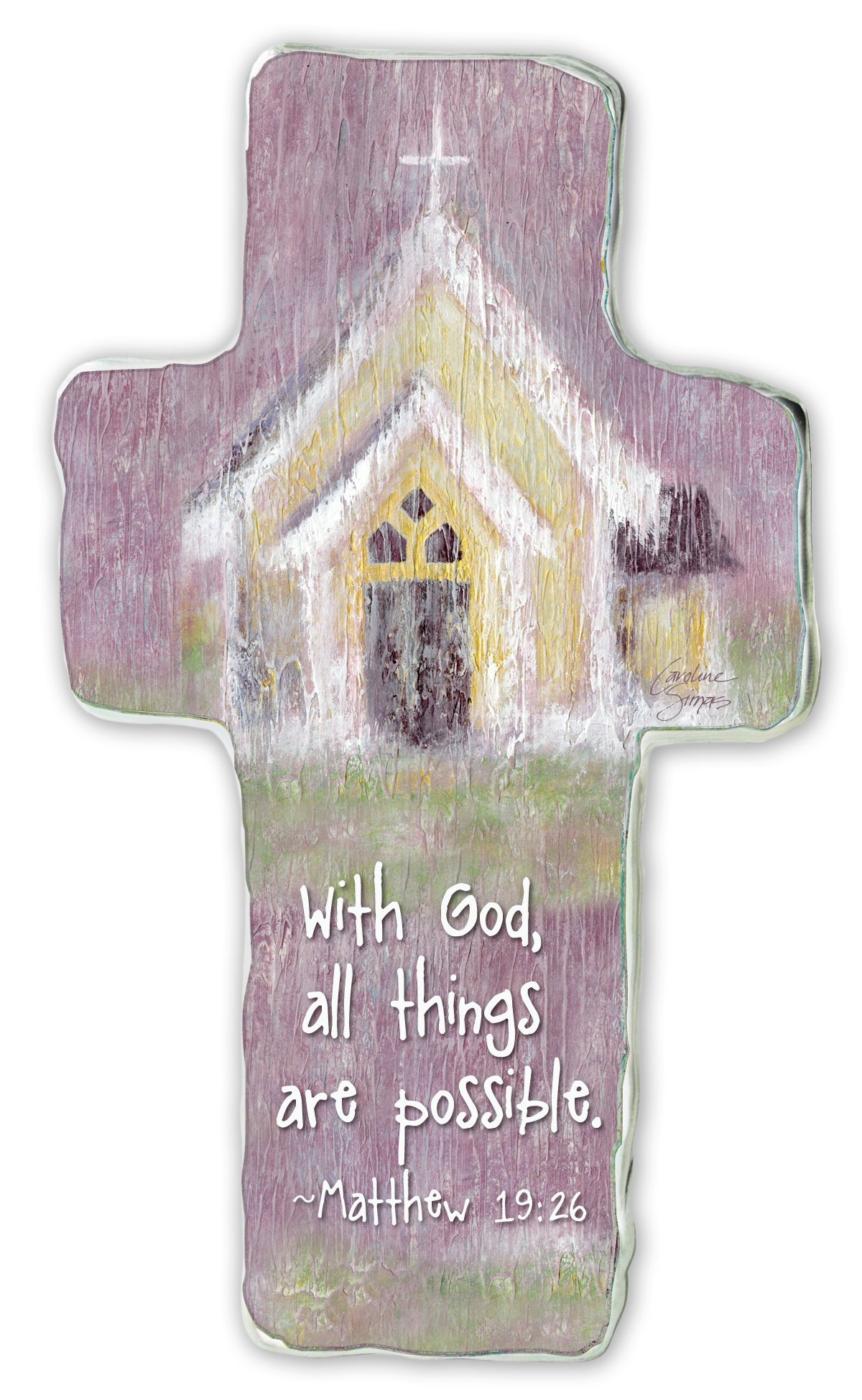 Cathedral Art SIM153 with God Artmetal Cross, 6-Inch