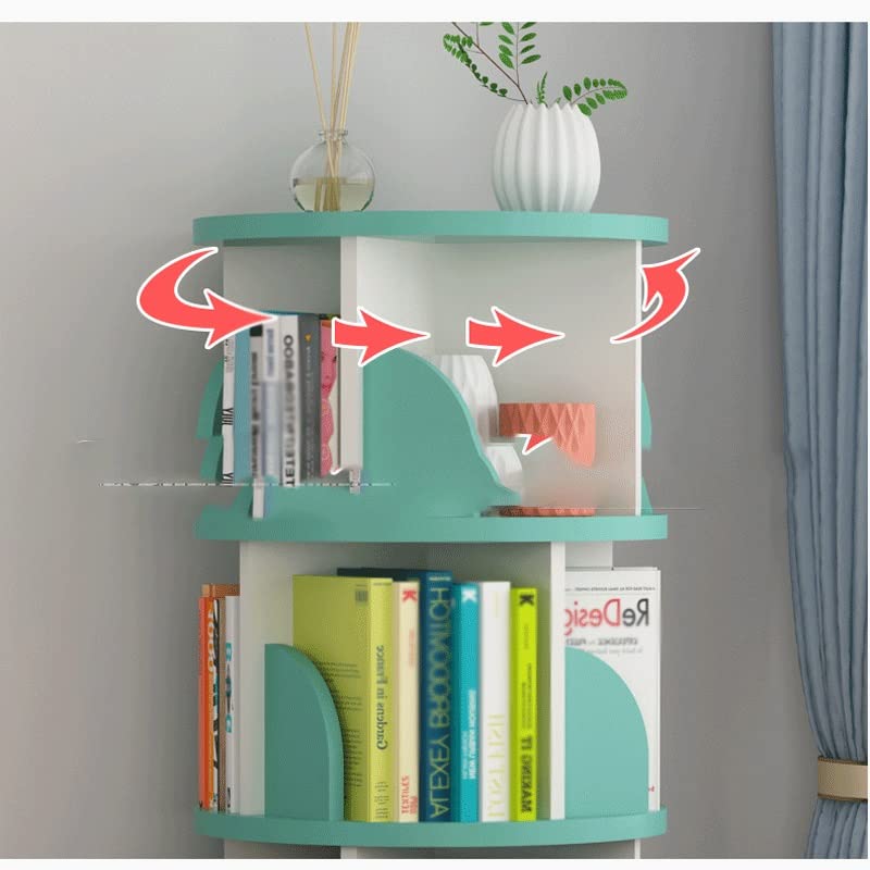 GELTDN Rotating Bookshelf 360 Degree Bookcase Home Floor Shelf Simple Multi-Layer Home Student Picture Book Shelf ( Color : Black , Size : 95*46cm )
