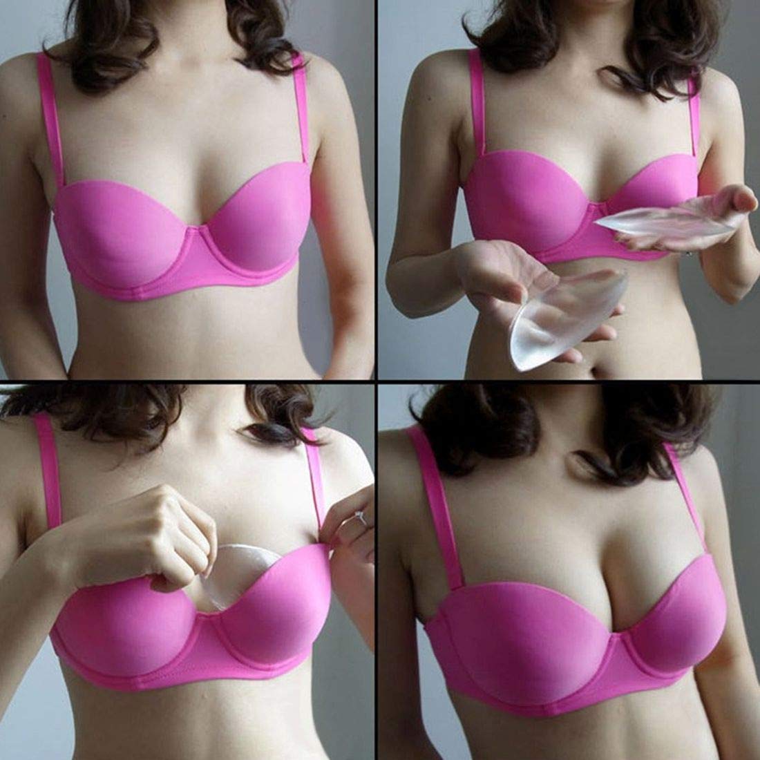 Conolu Clear Silicone Bra Inserts - Triangle Gel Breast Inserts Enhancers Waterproof Push Up Pads Bra for Bikini Swimsuit