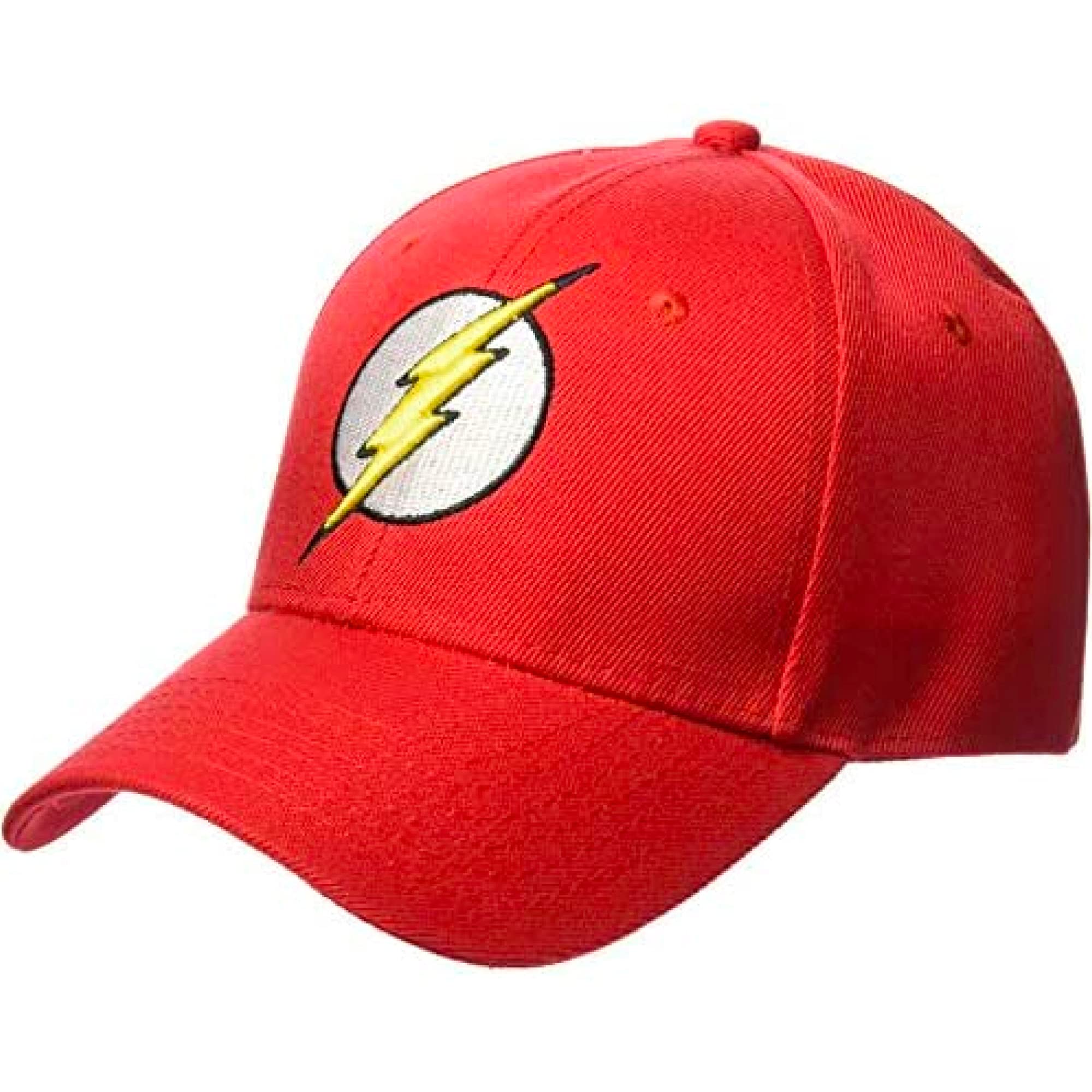 Concept One DC Comics The Flash Embroidered Logo Polyester Adjustable Baseball Cap with Curved Brim, Red, One Size