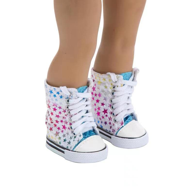 Doll Shoes Accessories Doll Snow Boots Fit 18-inch American Doll Girl Dolls (Canvas Boots)