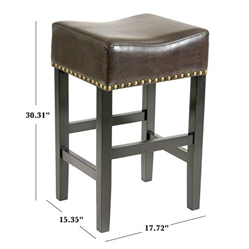 Christopher Knight Home Louigi Backless Leather Barstools, 2-Pcs Set, Brown