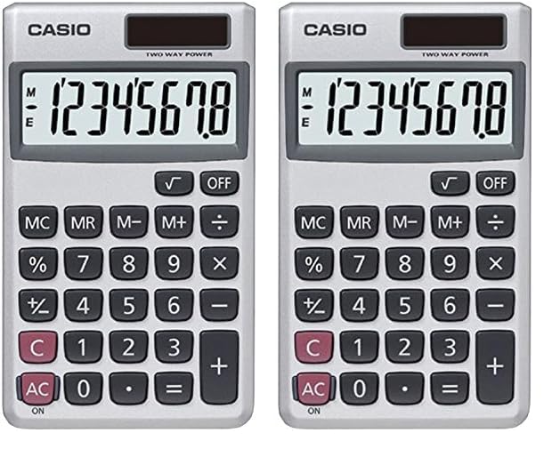 Casio SL-300SV Solar Powered Standard Function Calculator (Pack of 2)