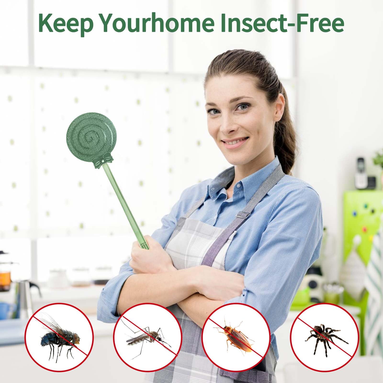 Fly Swatter, 2PCS Cute Fly Swatter Multi Pack for Indoors
