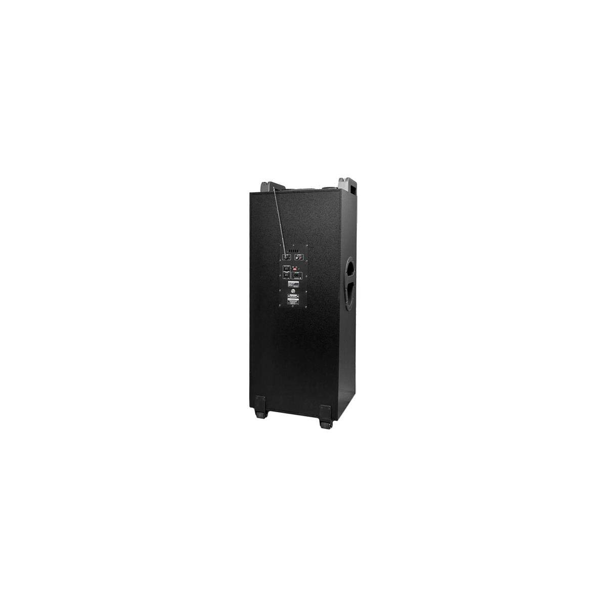 Pyle Bluetooth PA Loudspeaker Karaoke System - Active Powered Speaker, Flashing DJ Party Lights, Microphone Recording, MP3/USB/SD, FM Radio, Wireless Mic - Pyle PSUFM1235BT