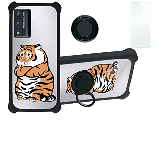 jioeuinly Maxwest Nitro 55e Case Compatible with Maxwest Nitro 55e Phone Case Cover [with Tempered Glass Screen Protector][Hard PC + Soft Silicone][Silver Reflect Light] DYH-PH