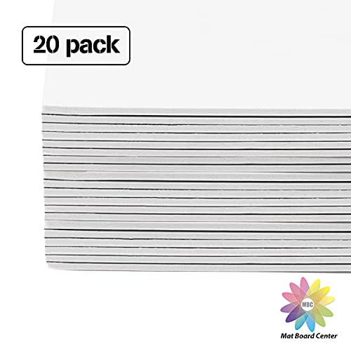 Mat Board Center, Pack of 20 8x8 Uncut Photo Mats, White Backing Boards - for Photos, Prints, Frames and More