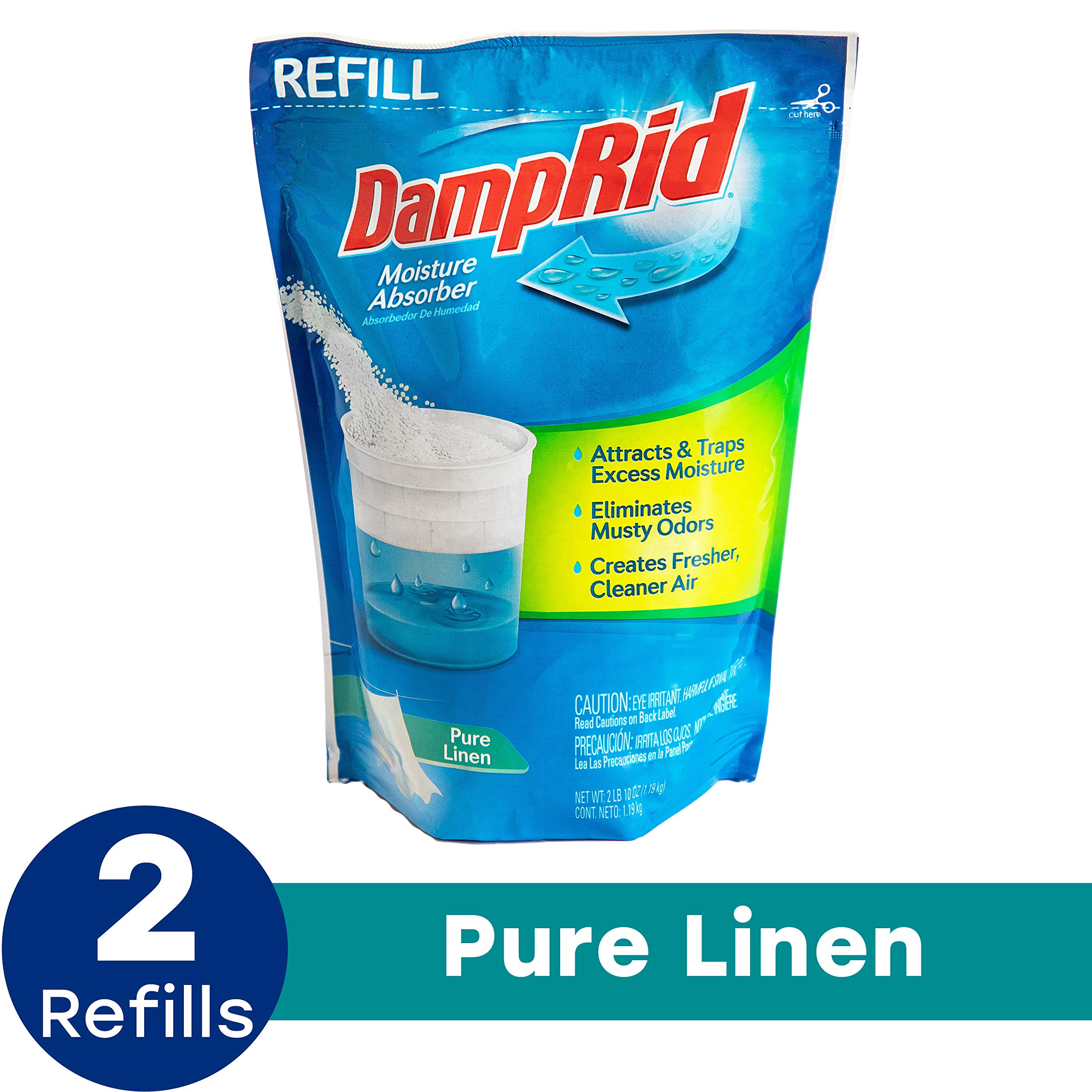 DampRid Pure Linen Moisture Absorber - 42 oz. Refill Bag β Attracts & Traps Moisture for Fresher, Cleaner Air