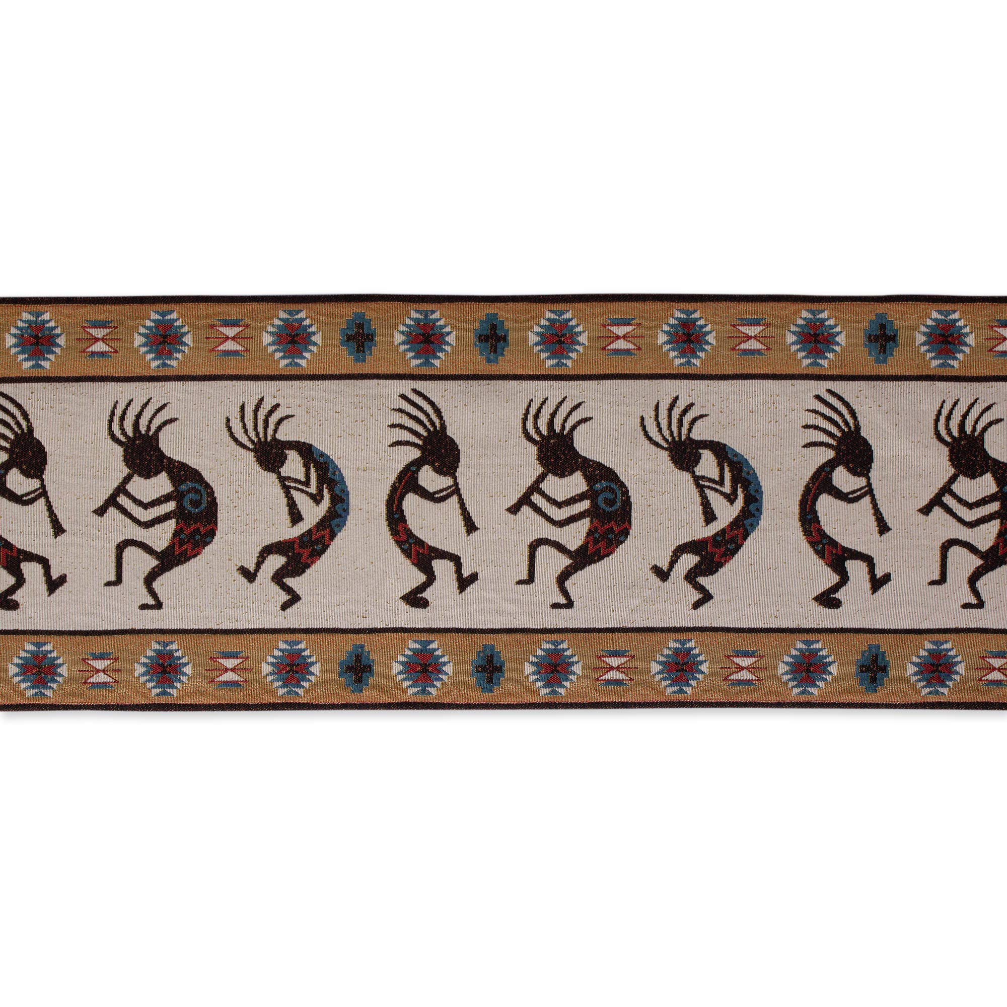DII Tabletop Collection, Southwest Hacienda Stripe, Table Runner, 13x72, Kokopelli Tapestry