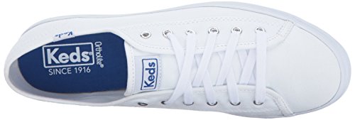 Keds Women's Triple Kick Canvas Fashion Sneaker, White, 9 M US
