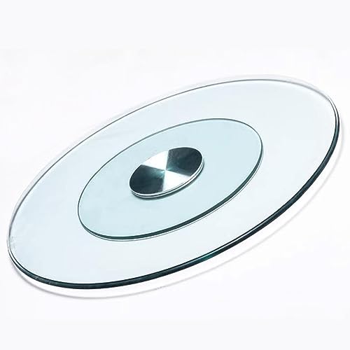 DOUKI 39Incn Lazy Susan Turntable For Dining Glass Tempered Glass Rotating Tray, Clear Round Dining Table Top, Swivel Large Tabletop Serving Plate (Size : 24inch(60cm))