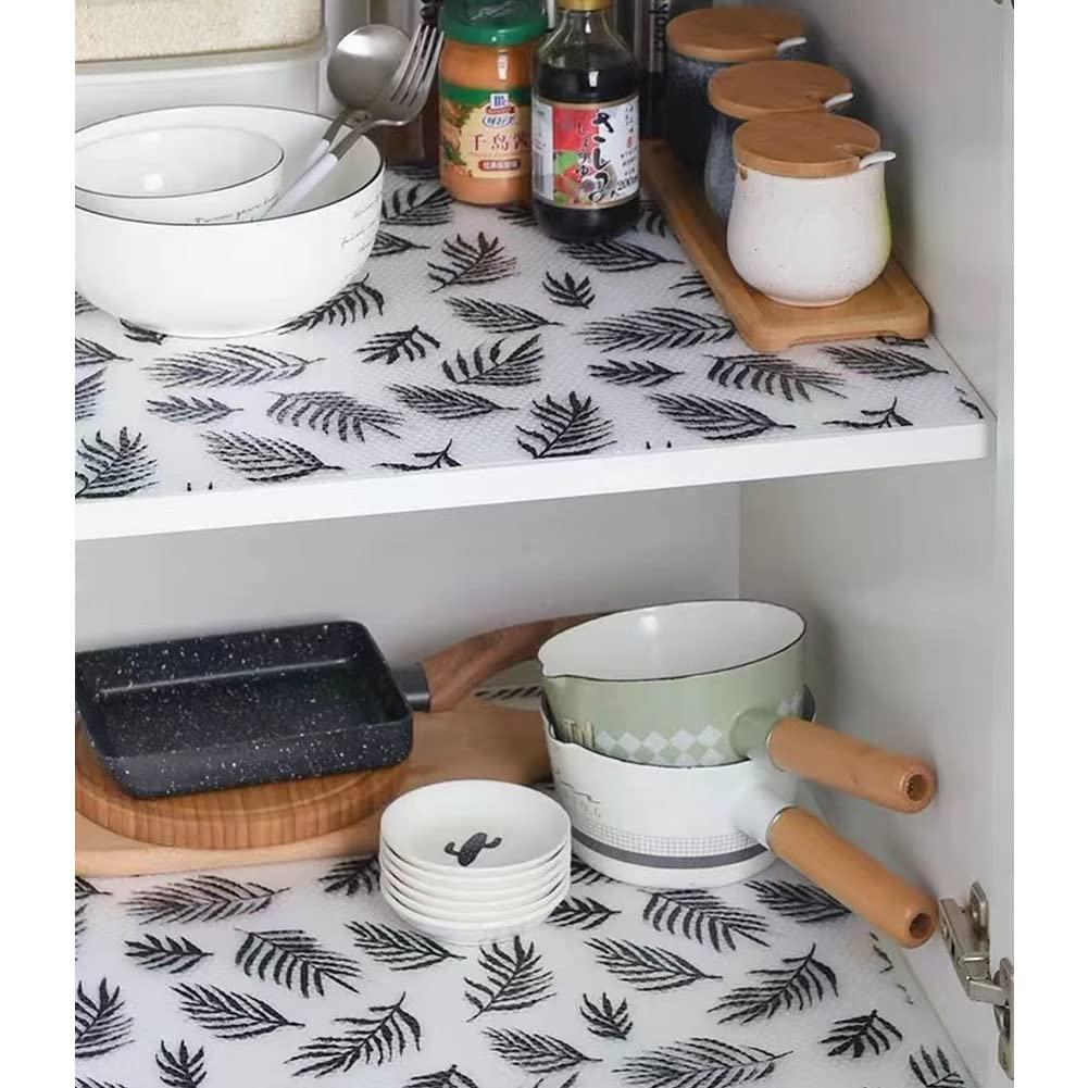 CYHomelife Shelf Liner for Kitchen Cabinets,Fridge Shelf Mats Non-Adhesive Drawer Liner Non-Slip Refrigerator Liner Waterproof Fridge Pad Cupboard Mat Easy Placemats,3 roll 17.7 ×47.2 inches