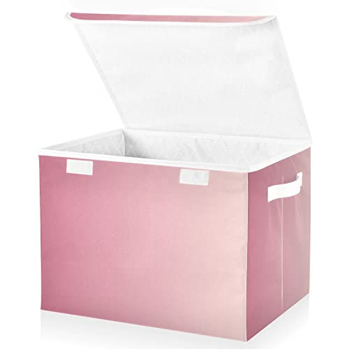 innewgogo Pink Gradient Storage Bins with Lids for Organizing Organizer Containers with Handles Oxford Cloth Storage Cube Box for Clothes