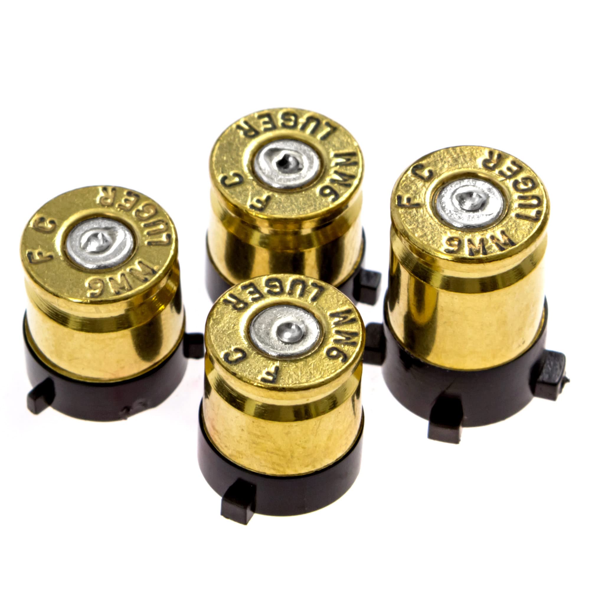 Controller Bullet Buttons for Xbox One Series X S - Made Using Real 9MM Spent Bullet Casings - Brass Casing Nickel Primer